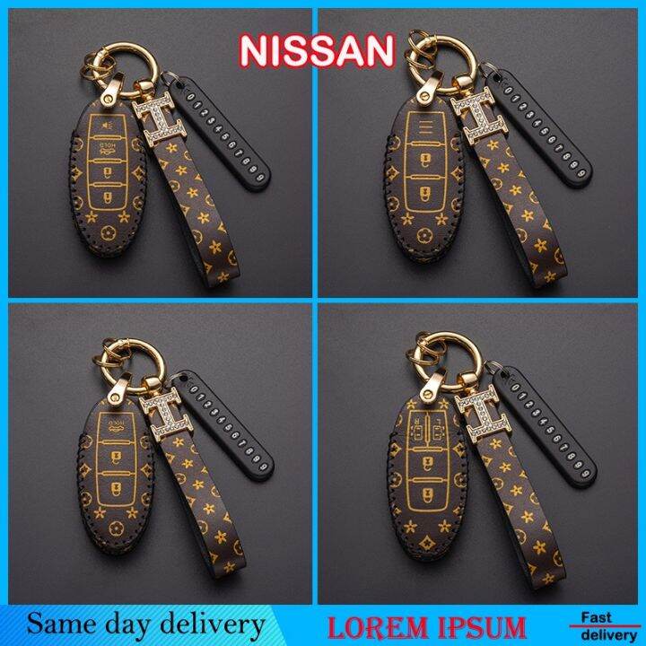 For Nissan Almera Navara Livina X-Trail Serena Sylphy Leather Remote ...