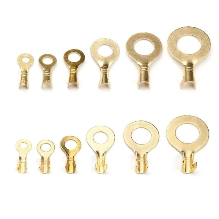150pcs/Box 3.2mm-10.2mm Ring Type Gold Crimp Terminals Non-insulated ...