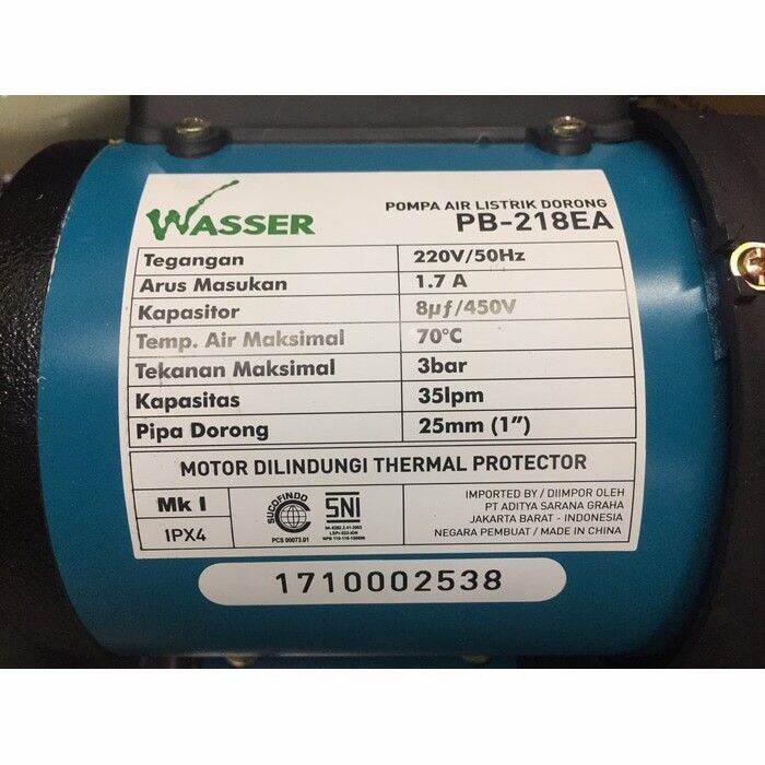 POMPA PENDORONG / BOSTER PUMP WASER PB-218EA 218 OTOMATIS - BIMASAKTI7 ...