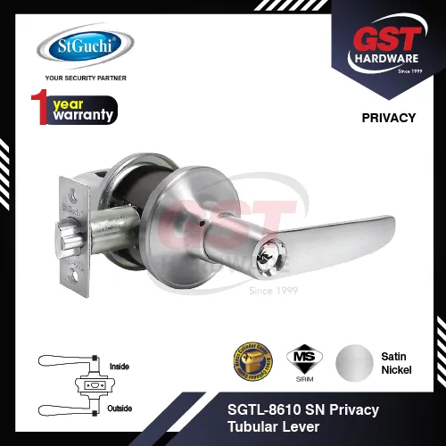 St Guchi SGTL-8610 Tubular Lever Lock (Privacy) St Guchi Lock St Guchi ...