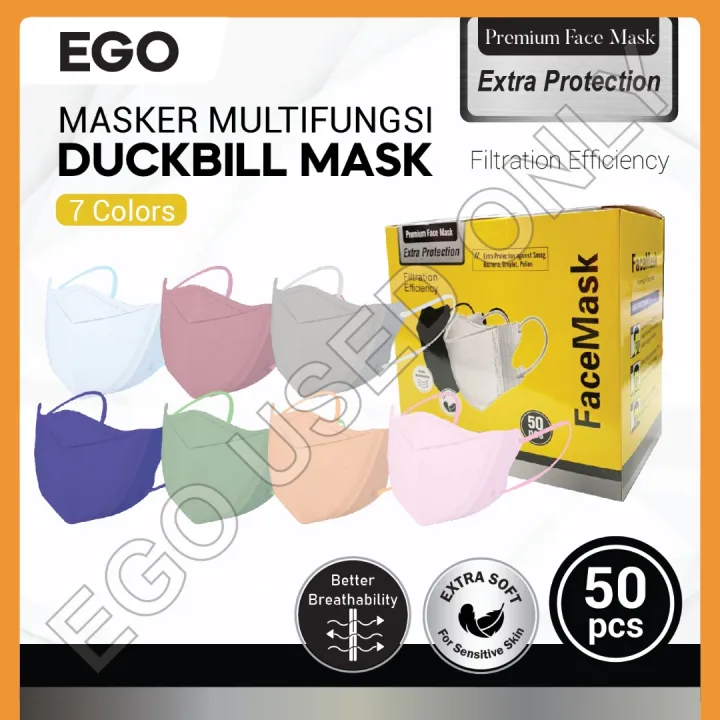 50PCs Adult Duckbill Disposable Face Mask 3D mask viral Face mask ...