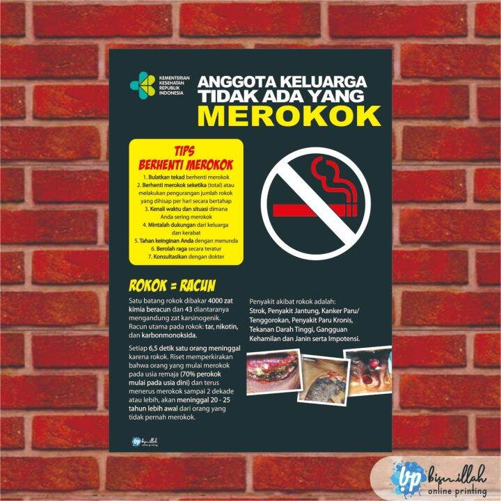 Poster Tips Berhenti Merokok | Lazada Indonesia