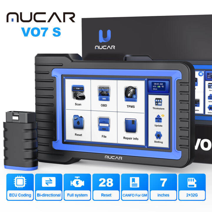 Mucar VO7S OBD2 scanner 28 special functions ECU coding & Action test ...