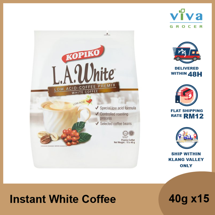 Kopiko L.A. White Low Acid White Coffee Premix 40g x15 | Lazada