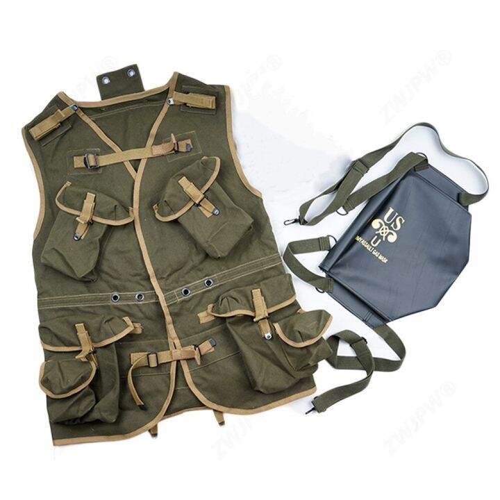 WWII WW2 US ARMY BASIC D-DAY ASSAULT TROOP PACKAGE ARMY VEST GREEN ...