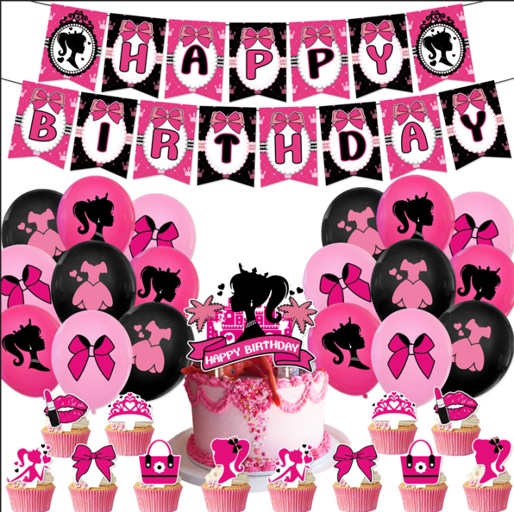 Pink Barbie Theme Birthday Party Decoration Pink Barbie for Girl ...