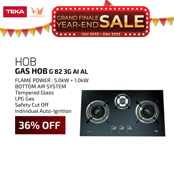 Teka 82cm Built in 3 Burner Gas Hob G 82 3G AI AL | Lazada