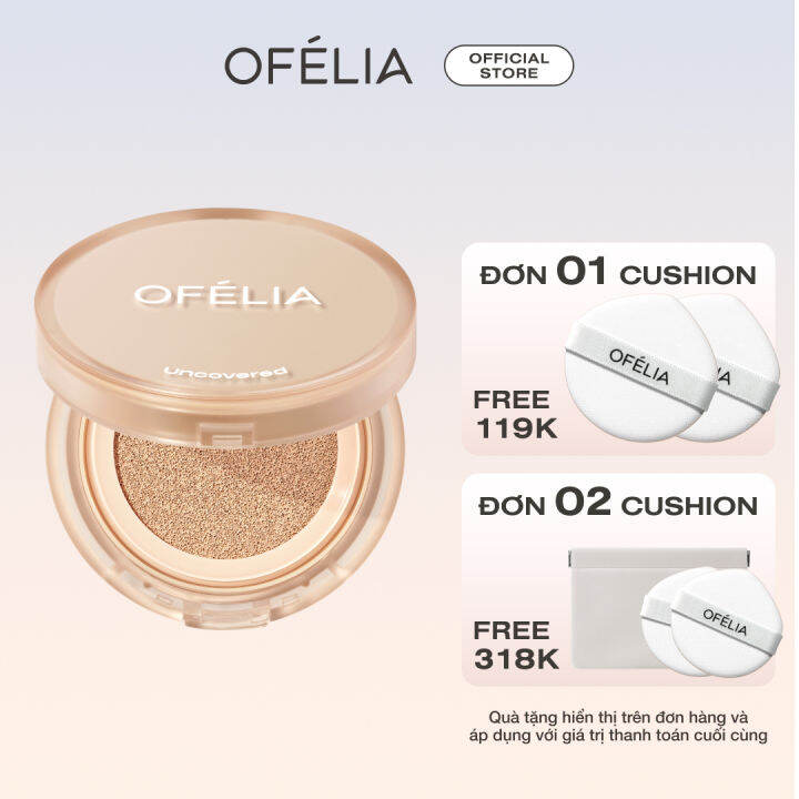 Phấn Nước Mịn Lì Lâu Trôi OFÉLIA Uncovered Longwear Cushion SPF50+/PA++++ 12g | Lazada.vn