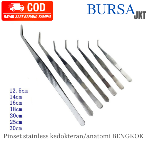 PINSET ANATOMI KEDOKTERAN STAINLESS STEEL DENTAL MULTIFUNGSI BENGKOK ...