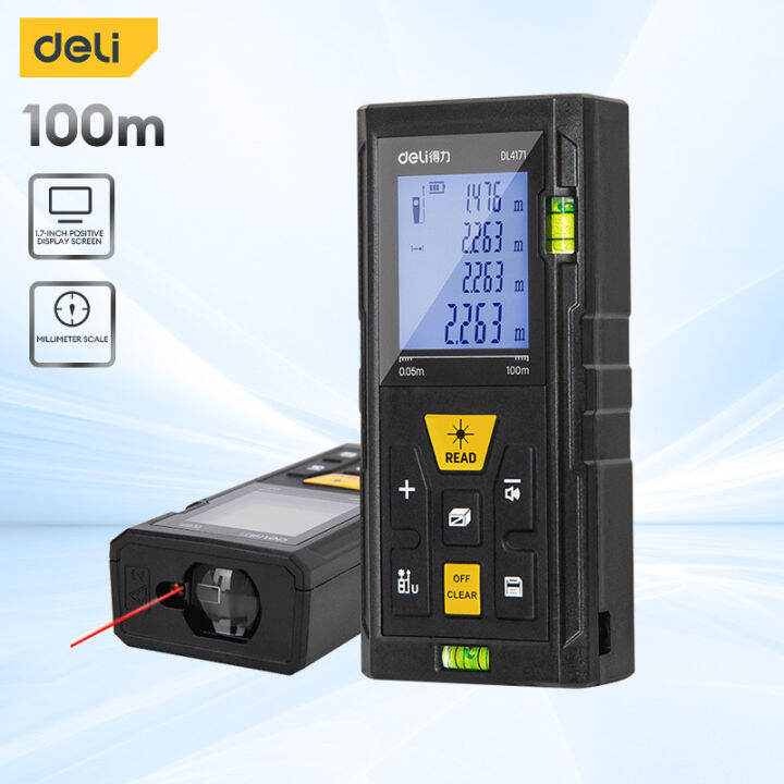 Deli Laser Distance Meter 40/60/80/100m Measuring Layout Handheld Laser ...