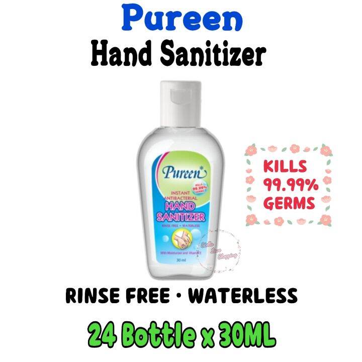 Pureen Antibacterial Hand Sanitizer One Carton (24 Bottle x 30ml) | Lazada