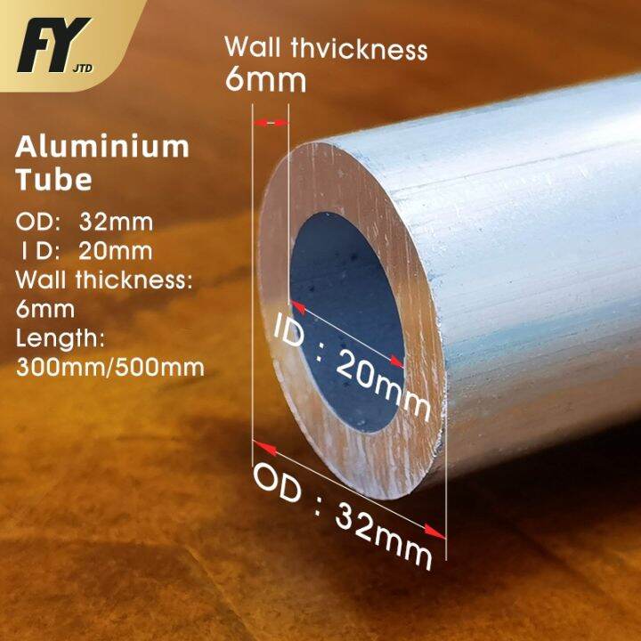 FUYI Aluminum tube OD 32mm ID 20mm alloy tube 32mm outer diameter 20mm inner diameter pipe wall ...