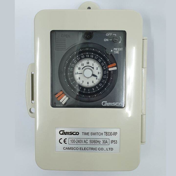 Camsco Timer Switch TB330 30A Non Power Failure 24 Hour Time Switch TB ...