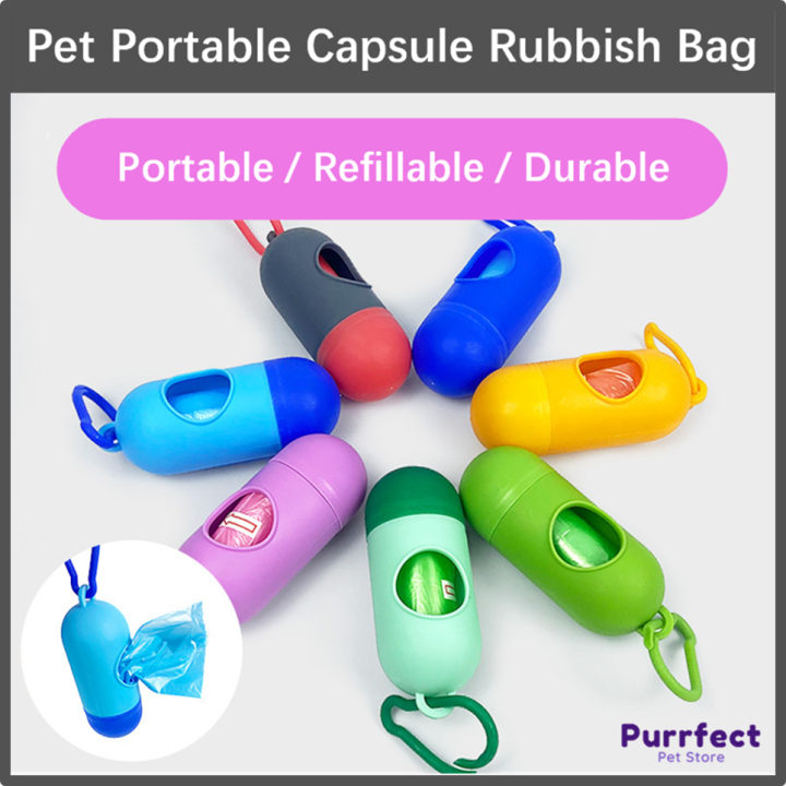 Portable Capsule Rubbish Bag with Case Disposable Garbage Refillable ...
