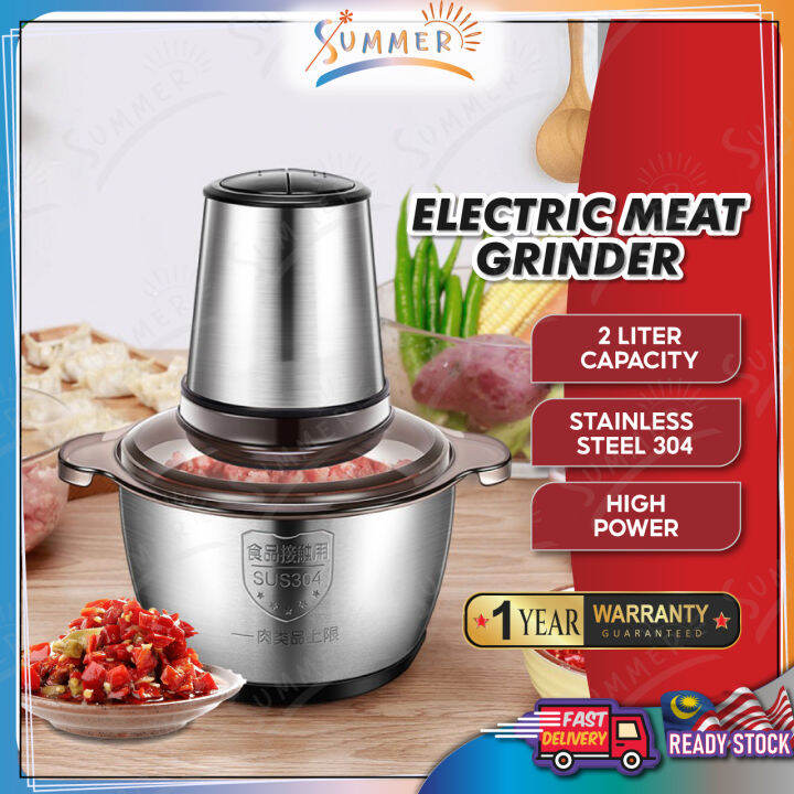 Summer 8 - (1 Year Warranty) Stainless Steel Multifunction Meat Grinder ...