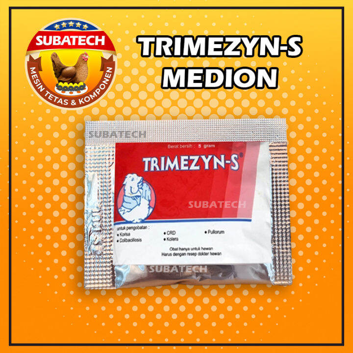 Trimezyn-S 5 Gram Medion Obat Ayam CRD Kolera Korisa Berak Kapur ...