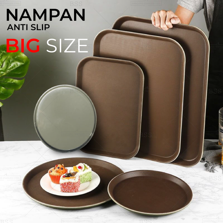 Nampan Saji Hotel Anti Slip Big Size Tray Bulat Kotak Makanan Persegi ...