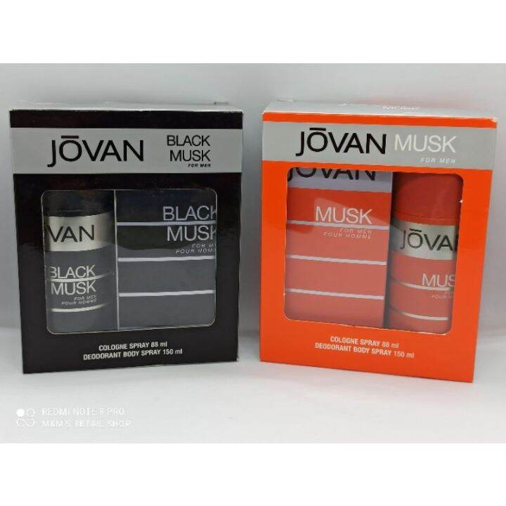 Jovan Musk SET (Cologne Spray 88ml and Deodorant Body 150ml) in Black ...