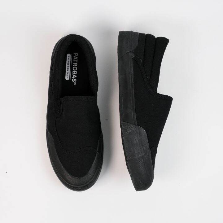 SEPATU PATROBAS CLOUD SLIP ON ALL BLACK | Lazada Indonesia