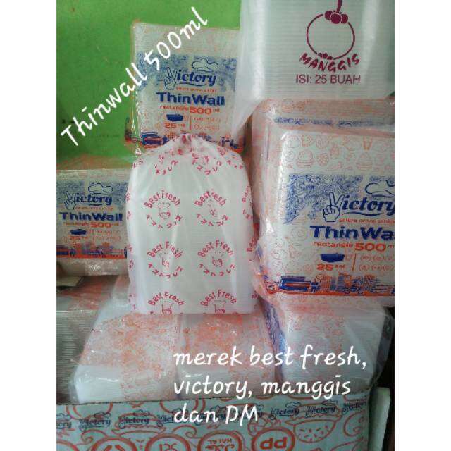 Thinwall Rec / rectangle / persegi panjang 500ml kokiku/victory. kuat ...
