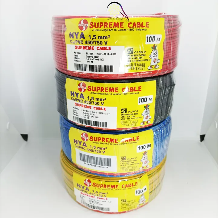 Kabel NYA 1,5mm Supreme Cable 100 Meter SNI | Lazada Indonesia