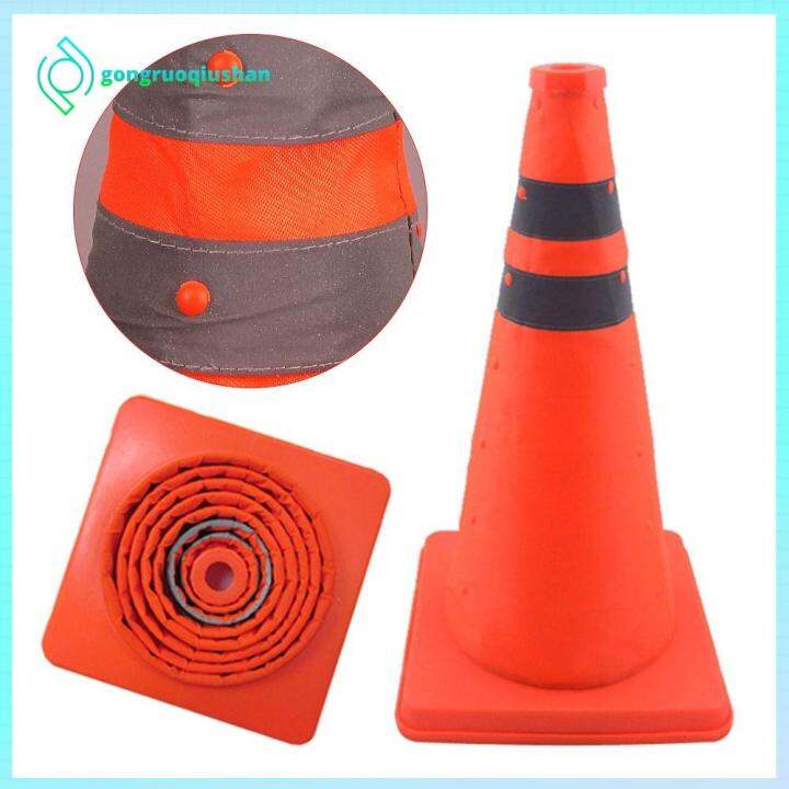 GONGRUOQIUSHAN Aksesori Karet Reflektif Kerucut lipat jalanan Rambu ...