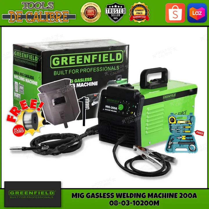GREENFIELD 200A MIG Gasless Welding Machine 08-03-10200M w/ FREE ...