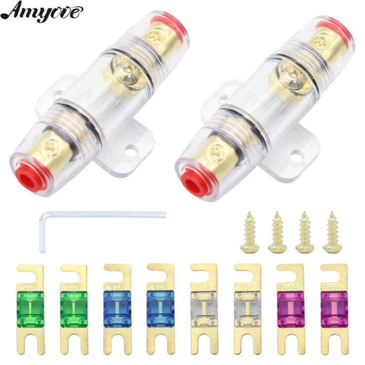 1 Pair Car Fuse Holder With ANL Fuse Breaker Circuit Fuse For Audio ...