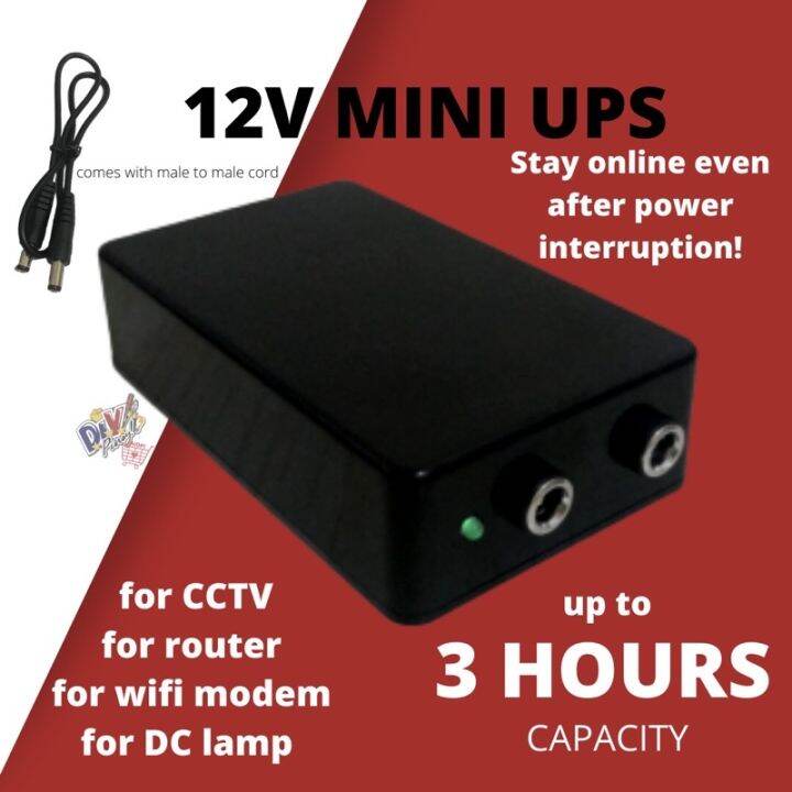12V MINI UPS for WIFI ROUTER/MODEM/CCTV | Lazada PH