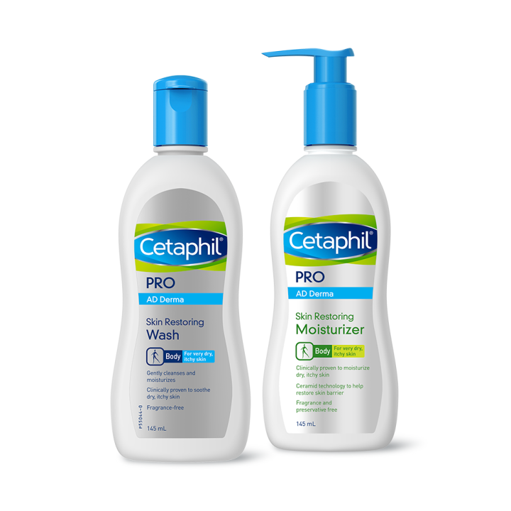 Cetaphil PRO AD Derma Trial Set - 145ml (Eczema Relief Wash and ...