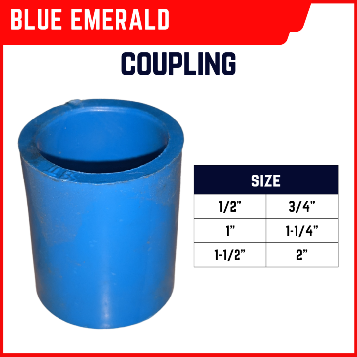 2pcs Blue Emerald Coupling (Available Size: 1.25", 1.5" and 2") PVC ...