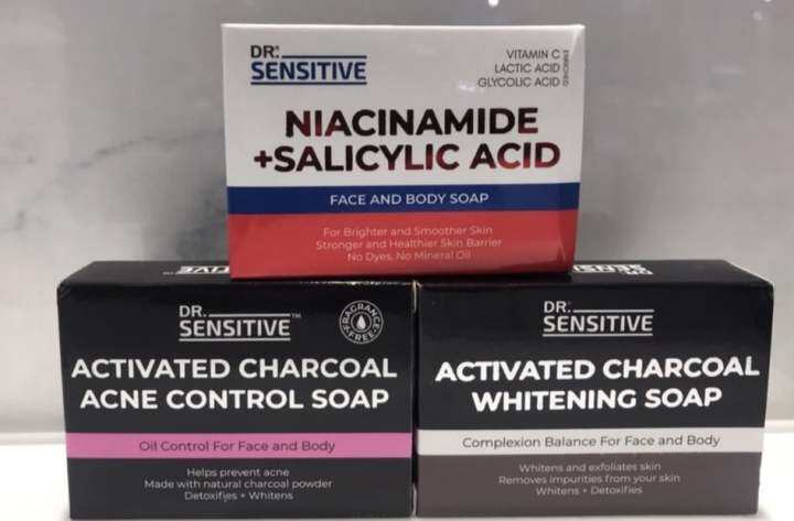 DR. SENSITIVE Face & Body Soap120g (Niacinamide/Charcoal Acne Control ...