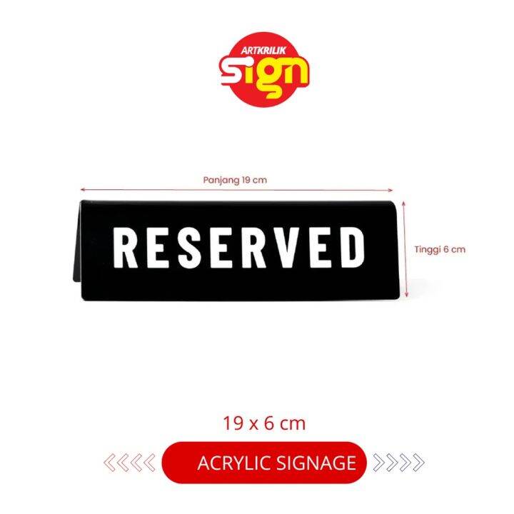 PAPAN TANDA RESERVED AKRILIK RESERVED PAPAN MEJA RESERVED | Lazada ...
