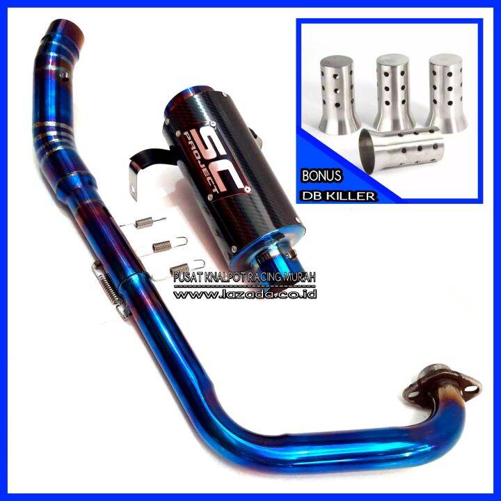 Knalpot Racing SC Project Blue carbon Bonus Peredam / DB Killer . SC ...