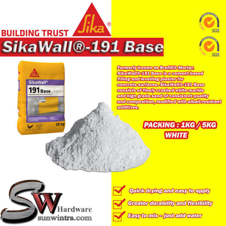 SIKA SIKAWALL SKIMCOAT BASE (WHITE) # 191/SIMEN SKIMCOAT KASAR/SIMEN ...