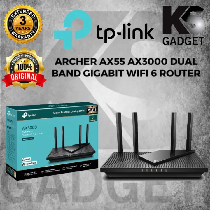 TP-LINK Archer AX55 AX3000 Dual Band Gigabit Wi-Fi 6 Router | Lazada