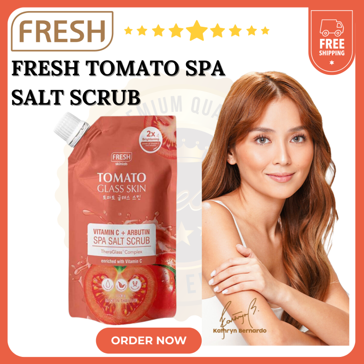 FRESH TOMATO GLASS SKIN VITAMIN C ARBUTIN SPA SALT SCRUB 350G | Lazada PH