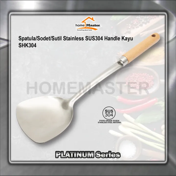 HomeMaster Spatula/Sodet/Sutil Alat Masak Stainless SUS304 Handle Kayu ...