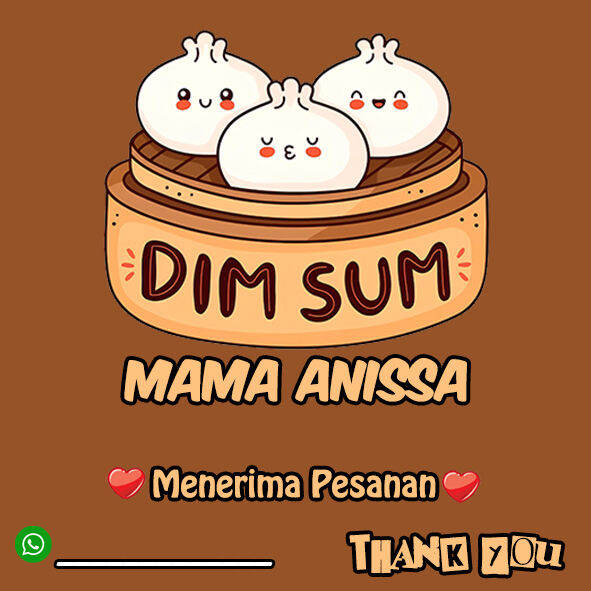 Cetak Sticker Glossy Cromo Desain Dimsum - Cetak Label Kemasan Nama ...