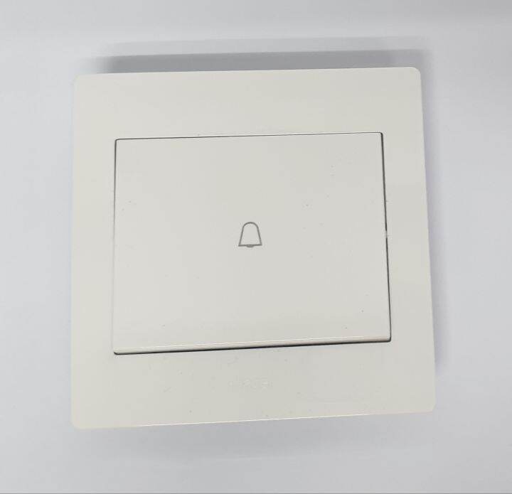 Hager Door Bell Switch White with Bell Logo | Lazada Singapore