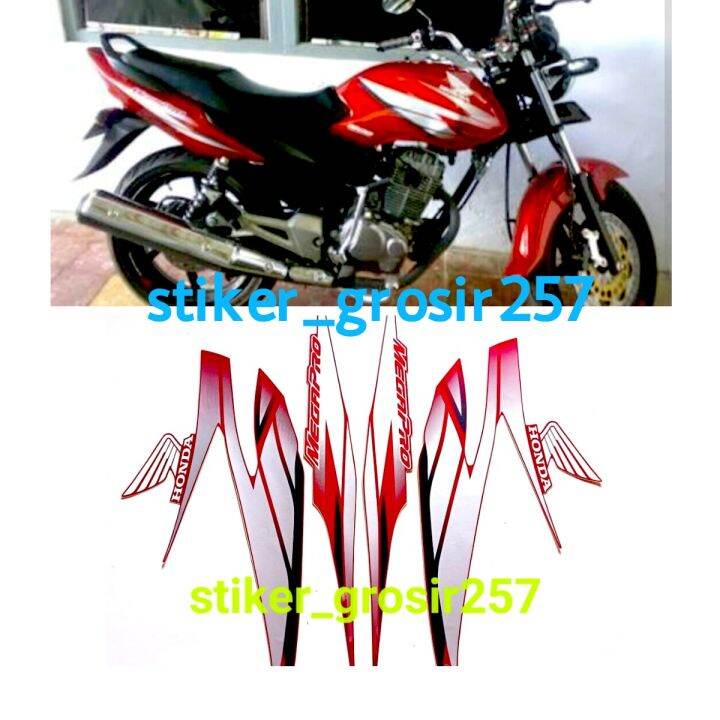 STIKER STRIPING LIS BODY MEGAPRO 2007 MERAH STRIPING STICKER HONDA MEGA ...