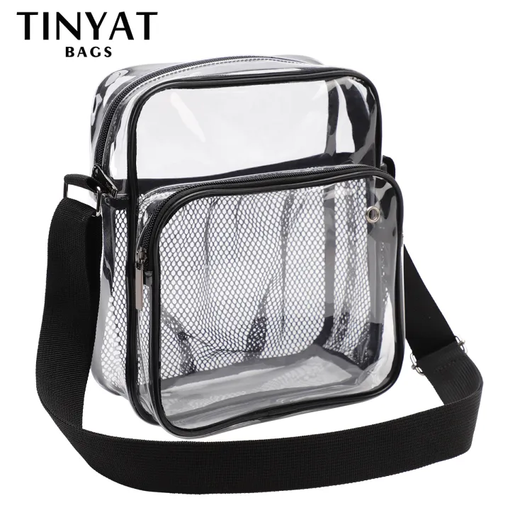 TINYAT Men's Clear Messenger Bag Business Waterproof PVC Transparent ...