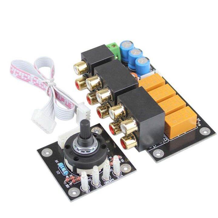 Dlhifi Lotus Seat Stereo Relay 4-Way Audio Input Signal Selector Switching RCA Switch Finished ...