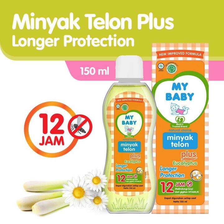 MY BABY Minyak Telon Plus Longer Protection 12 jam 150 mL / Minyak ...