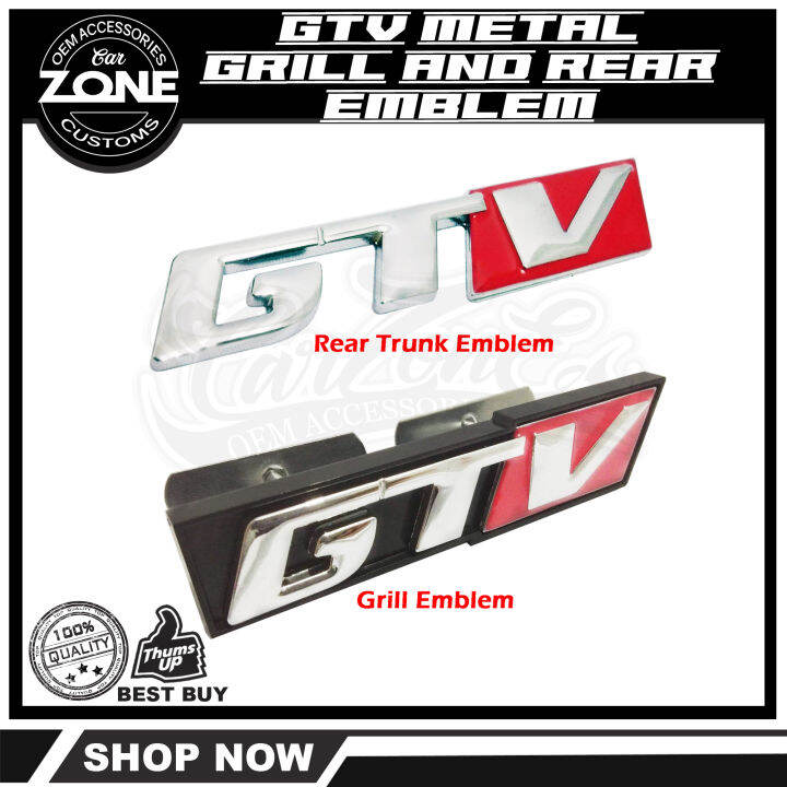 GTV Metal Grill and Rear Trunk Emblem for Mitsubishi Montero Sports ...