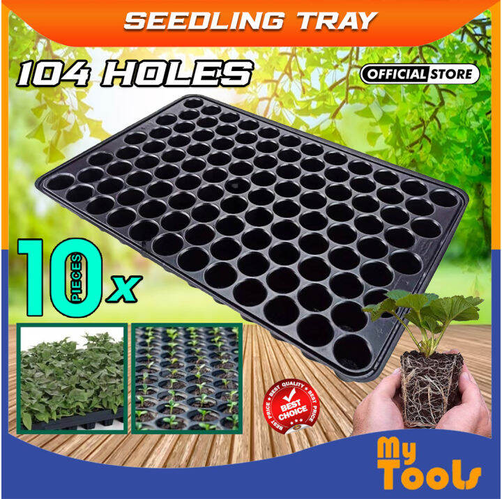 Mytools 104 Holes Tray Seedling Tray Semaian Plastic Nursery Seed ...