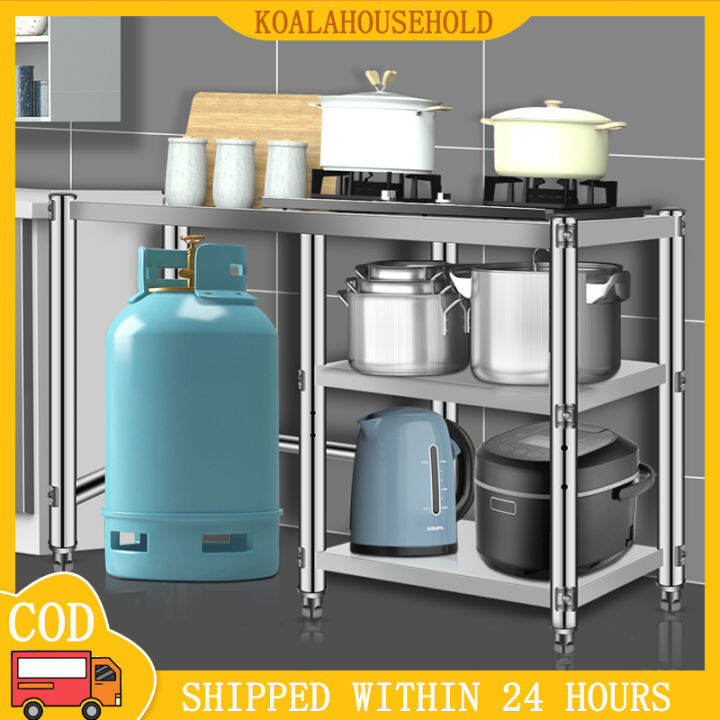 Gas Stove Stand Rack 304 Stainless Steel Shelf Kitchen Gas Stove Table ...