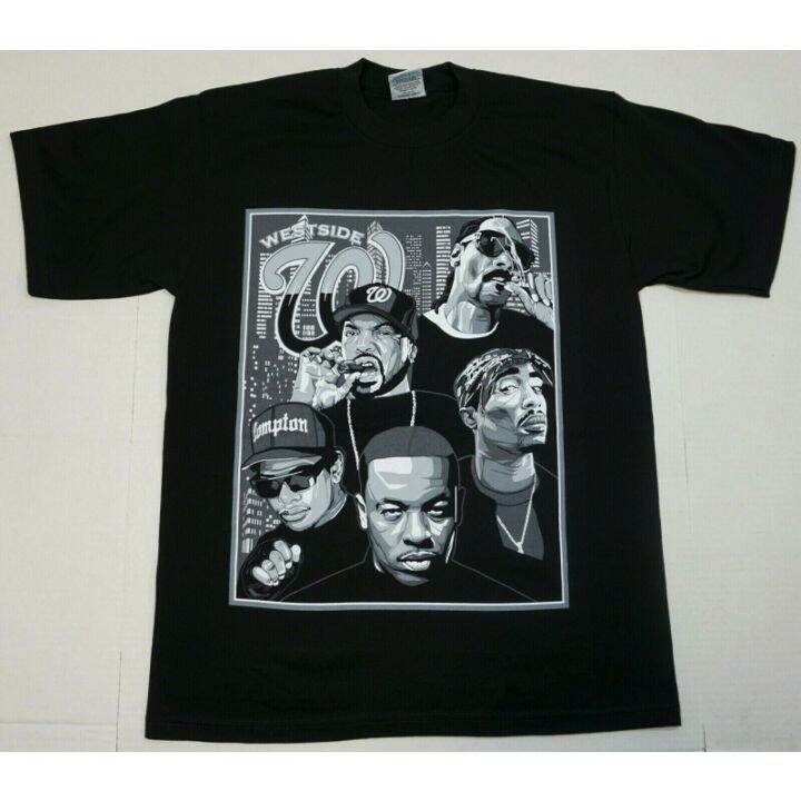 →☫ Gildan - West Side Rappers T-shirt Hip Hop Legends 2pac Tupac Snoop ...
