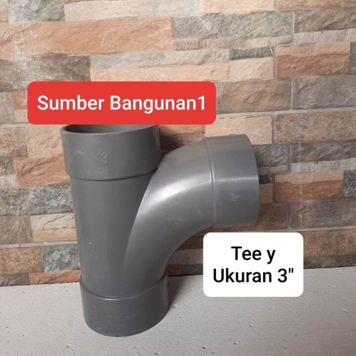 Tee Way 3" T Y 3 inci sambungan pipa melengkung rucika pralon | Lazada ...