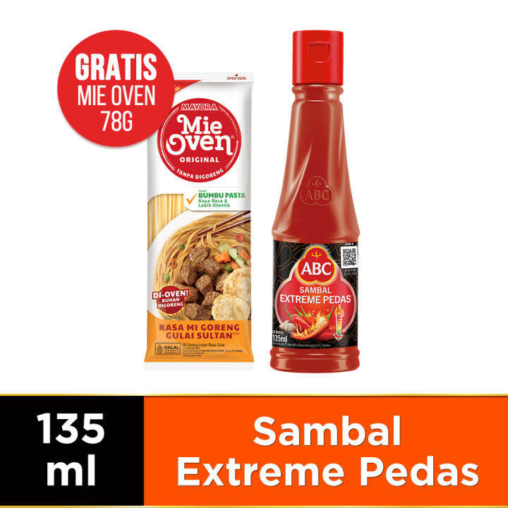 ABC Sambal Extreme Pedas 135 ml Free Mi Oven Gulai Sultan | Lazada Indonesia